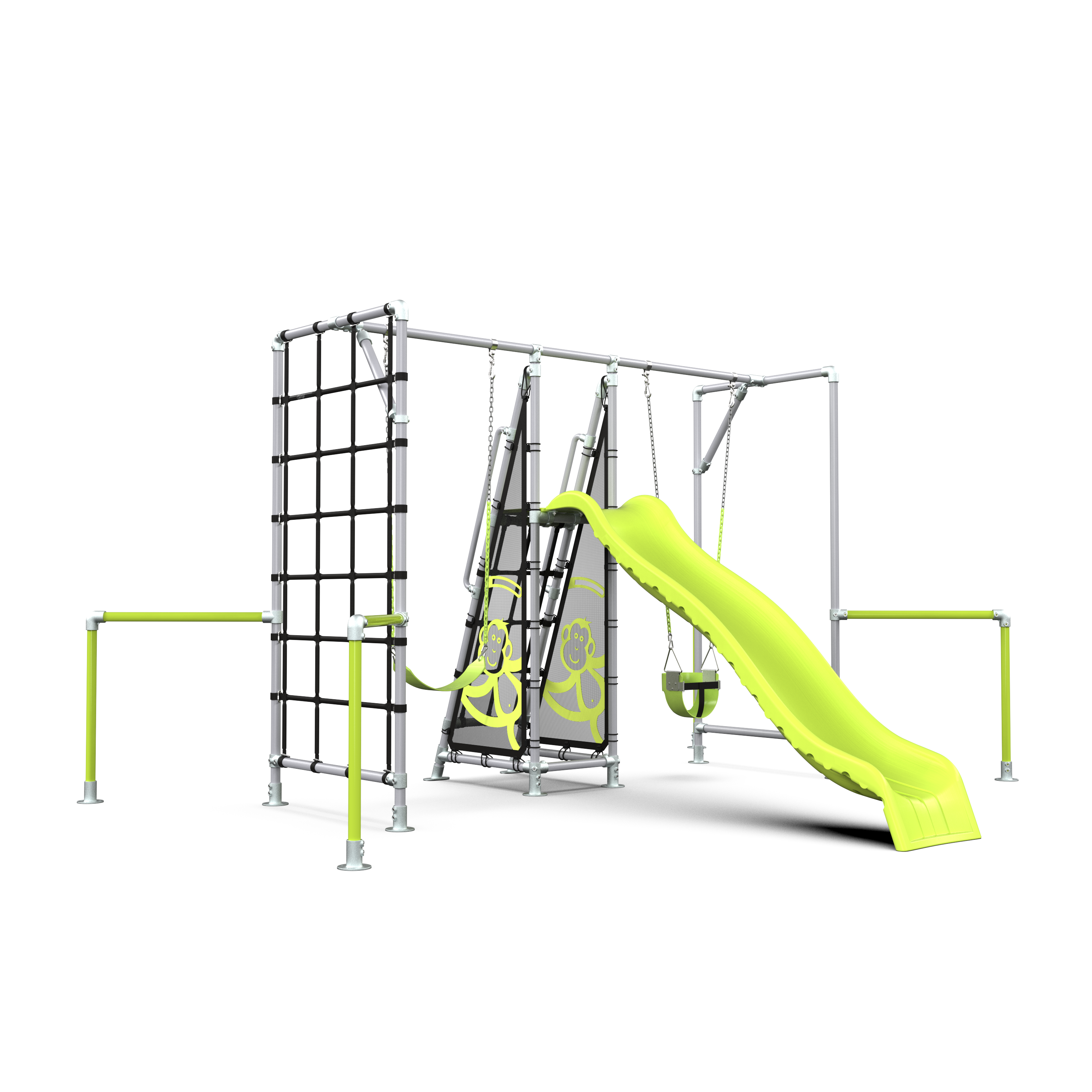 Slide & Swing Set | Funky Monkey Bars